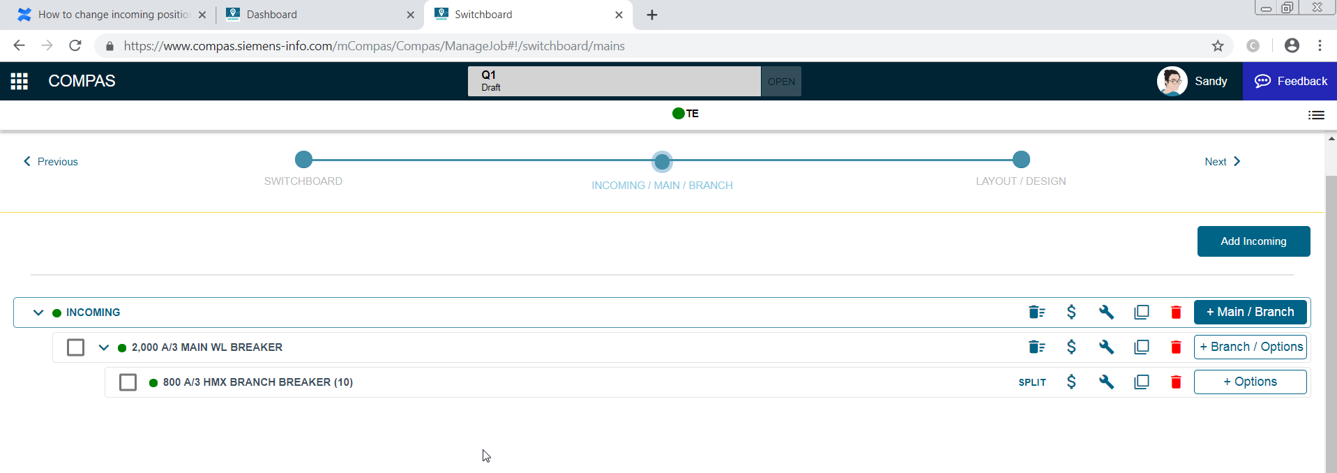 How to change incoming position of Switchboard - Publish Sandy Articles