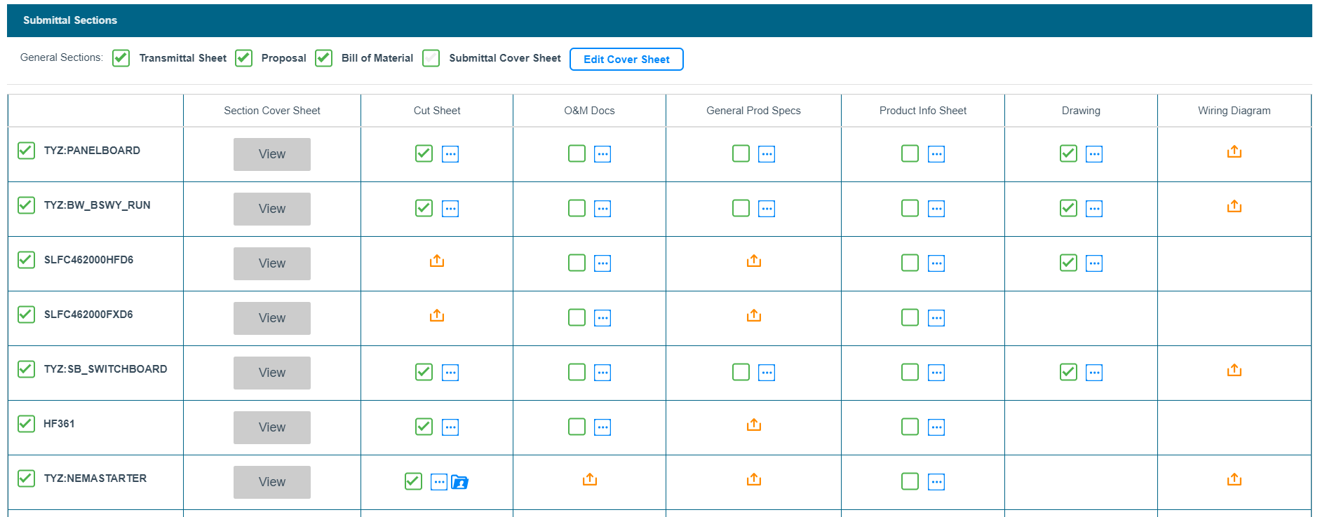 Project Management PLT : What do the icons in the Submittal package do ...